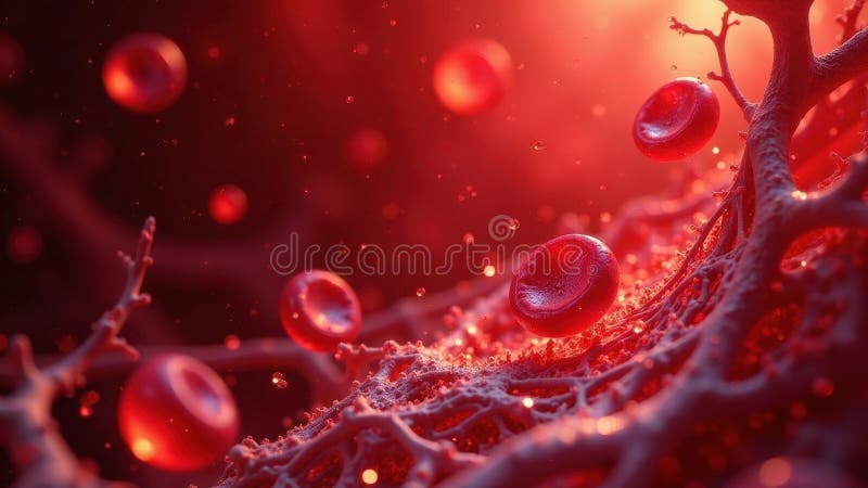 Microscopic View of Red Blood Cells Flowing through a Complex Network ...