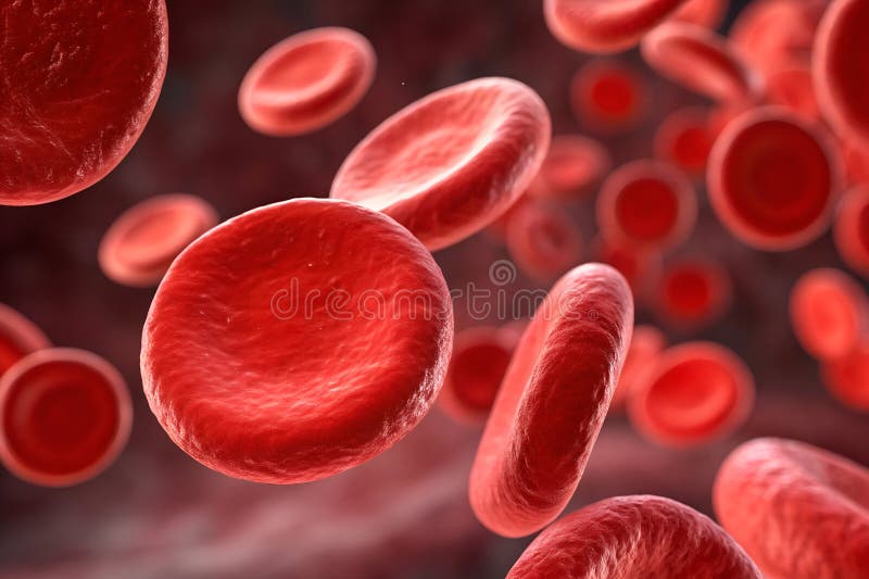 Microscopic View of Red Blood Cells Stock Illustration - Illustration ...
