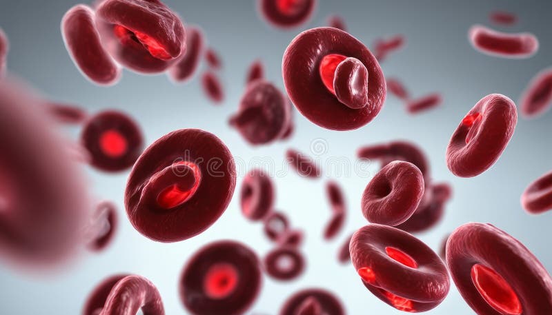 Microscopic View of Red Blood Cells in Motion Stock Illustration ...