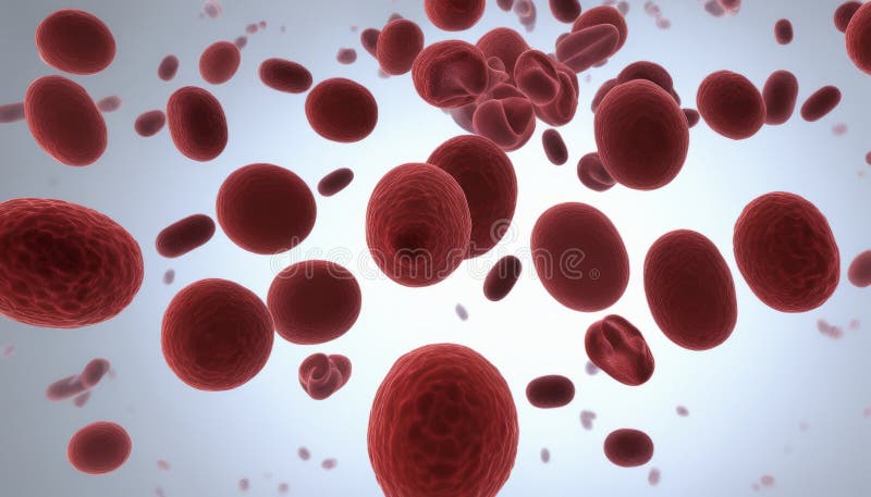 Microscopic View of Red Blood Cells in Motion Stock Illustration ...