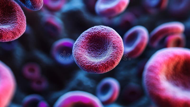 Microscopic View of Red Blood Cells in Motion Stock Illustration ...