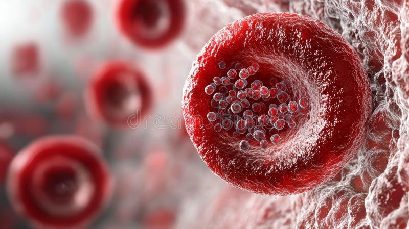 Microscopic View of Red Blood Cells in a Network of Capillaries Stock ...