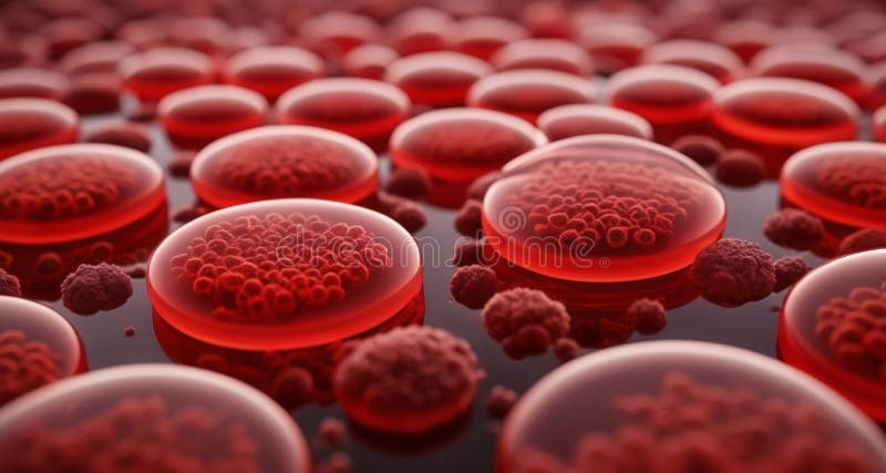 Microscopic View of Red Blood Cells and Platelets in a Blood Sample ...