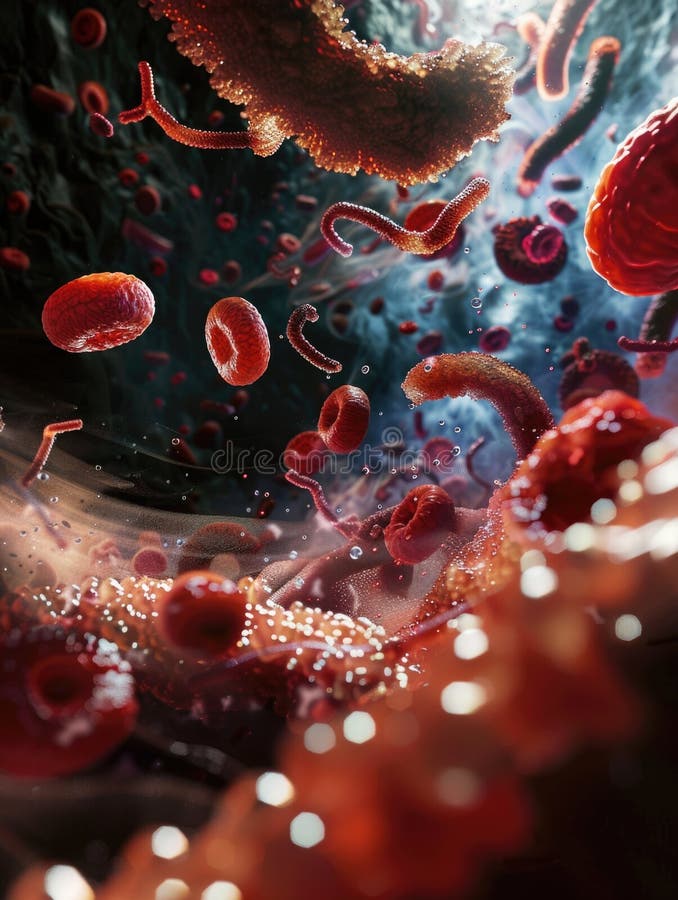 Microscopic View of Red Blood Cells Stock Image - Image of imagery ...