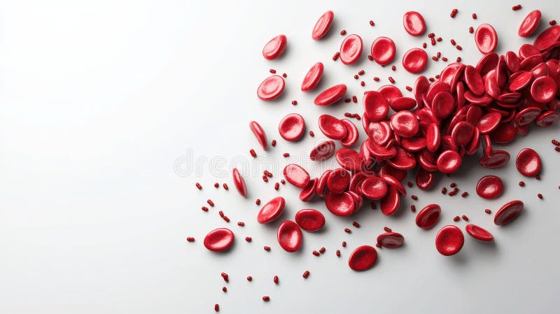 Microscopic View of Red Blood Cells on a White Background with Clear ...