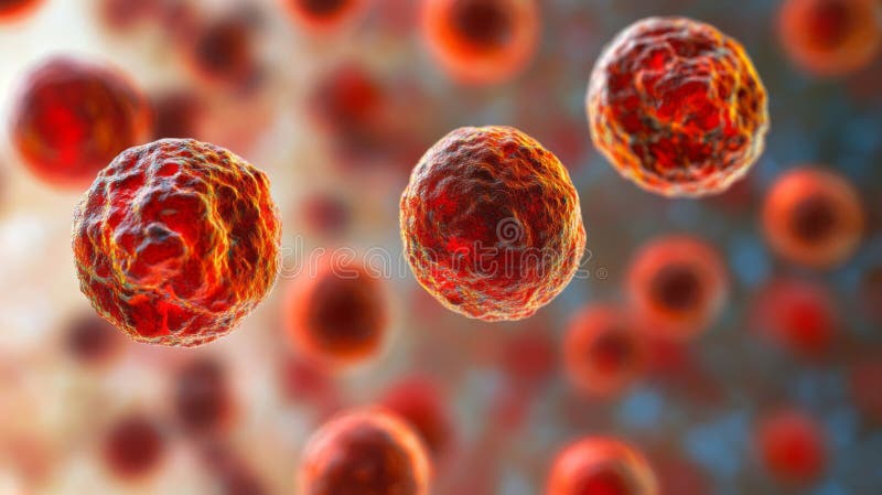 Microscopic View of Red and Orange Cells Stock Illustration ...