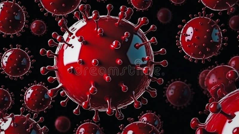 Microscopic View of Red Small Organelle, Bacteria, Virus, and ...