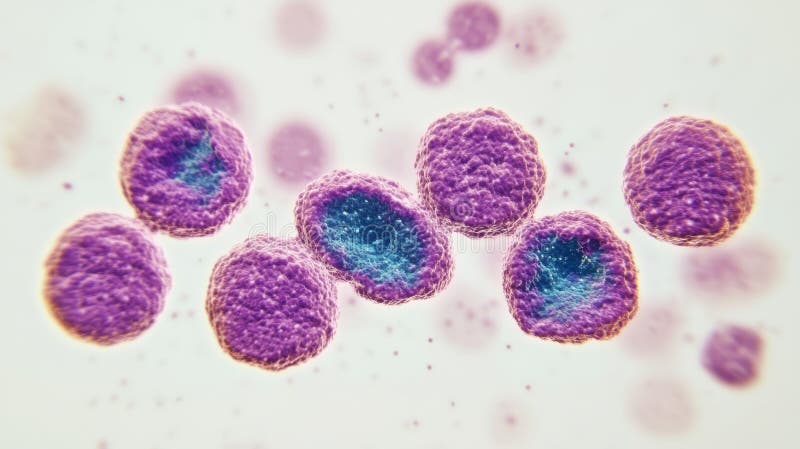 Microscopic View Rendered Image of Abnormal, Diseased Cells in Biology ...