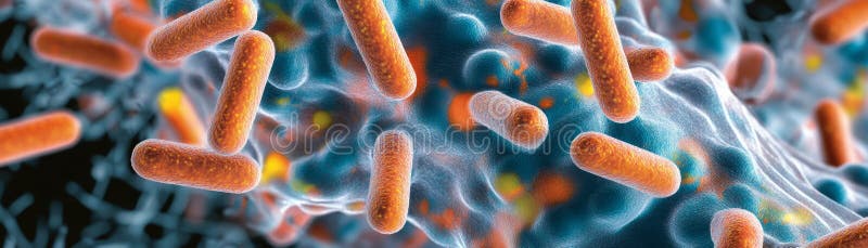 Microscopic Marvel, a Closeup View of Cell with Vibrant Orange Cells ...