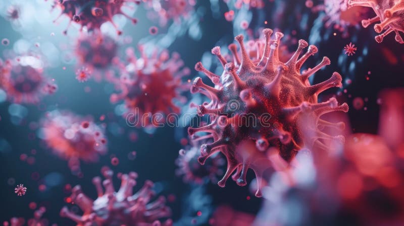 Microscopic View of Coronavirus Cells Spreading in the Body Stock Image ...