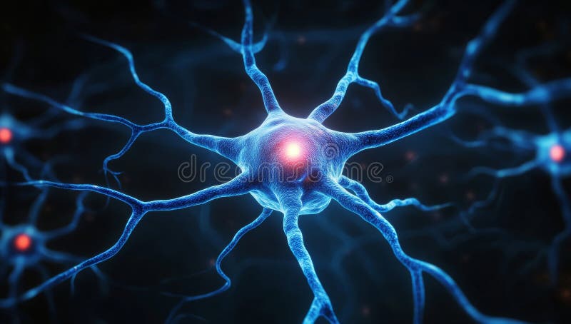 The Microscopic View Reveals a Complex, Blue, Organic Network Stock ...