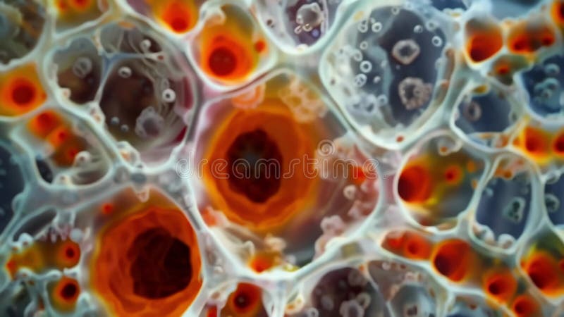 This Microscopic View Reveals Intricate Patterns of Orange and Red ...
