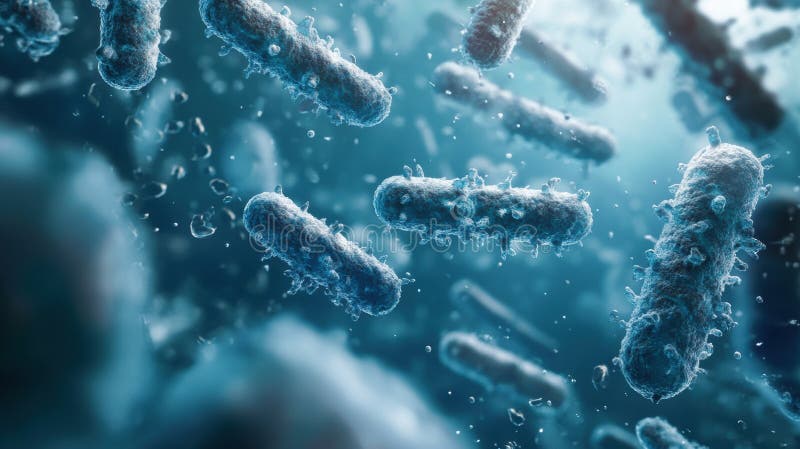 Microscopic View Reveals Numerous Bacteria Moving and Interacting ...