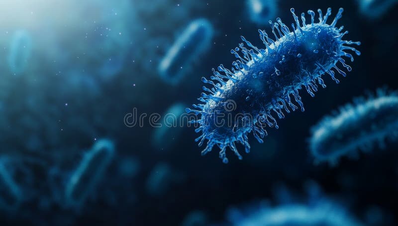 The Microscopic View Reveals Rod-shaped Bacteria Situated in a Dark ...