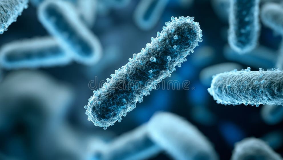 The Microscopic View Reveals Rod-shaped Bacteria Thriving in a Complex Cellular Space Stock ...