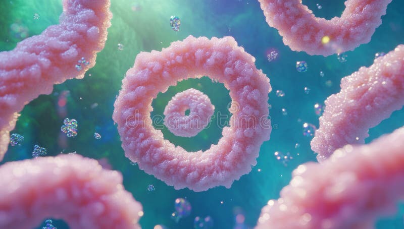 The Microscopic View Reveals Rod-shaped Bacteria in a Vibrant Spiral ...