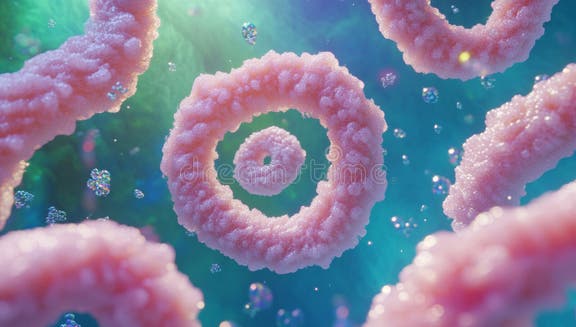 The Microscopic View Reveals Rod-shaped Bacteria in a Vibrant Spiral ...