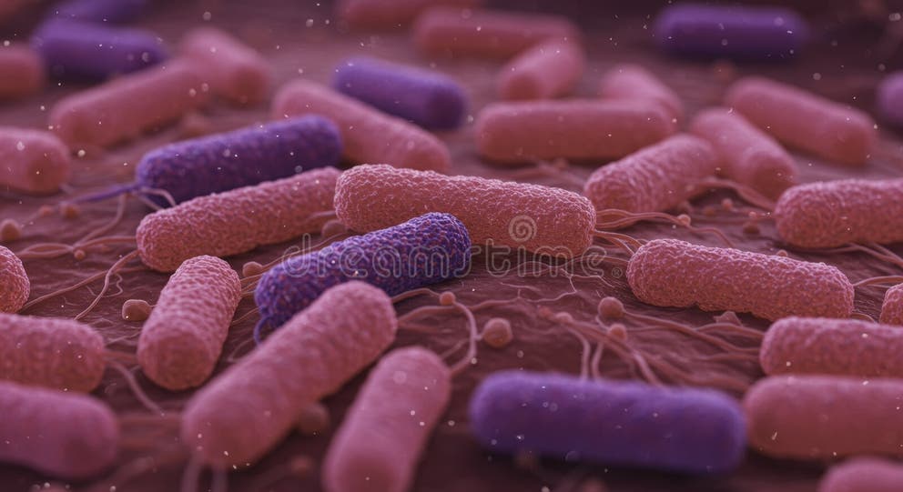 Microscopic View of Rod-Shaped Bacteria Colony Under Microscope ...