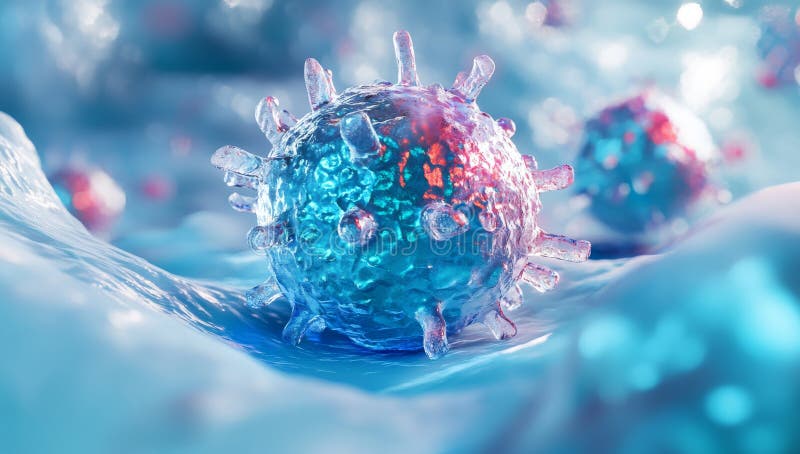 The Microscopic View Showcases a Biological Cell with Intricate Details ...