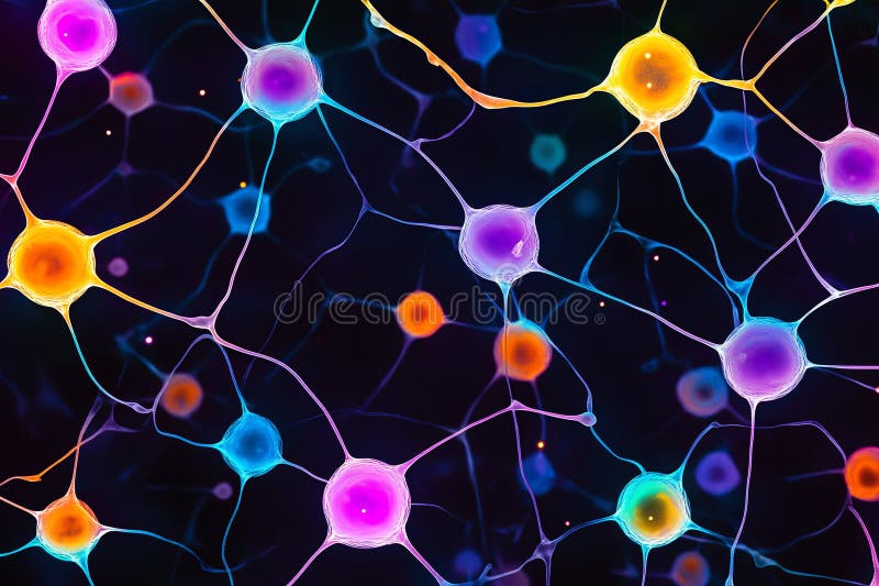 Microscopic View Showcasing Cellular Metabolism with Vibrant ...