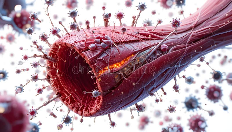 Viral Assault on Vessel stock illustration. Illustration of arthropod ...