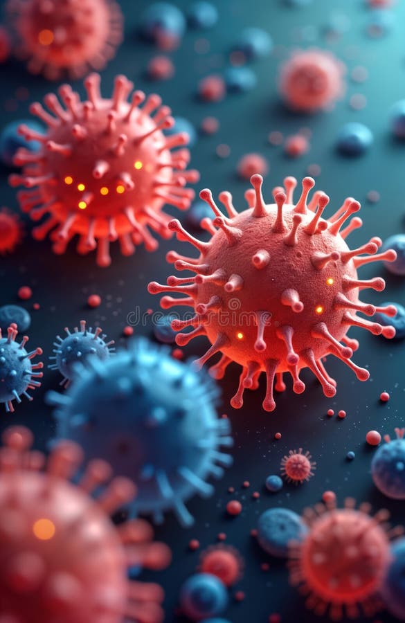 Microscopic View Shows Viruses in Various Stages of Activity. Virus ...