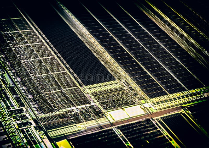 Microscopic View of Silicon Microchip Stock Photo - Image of microchip ...