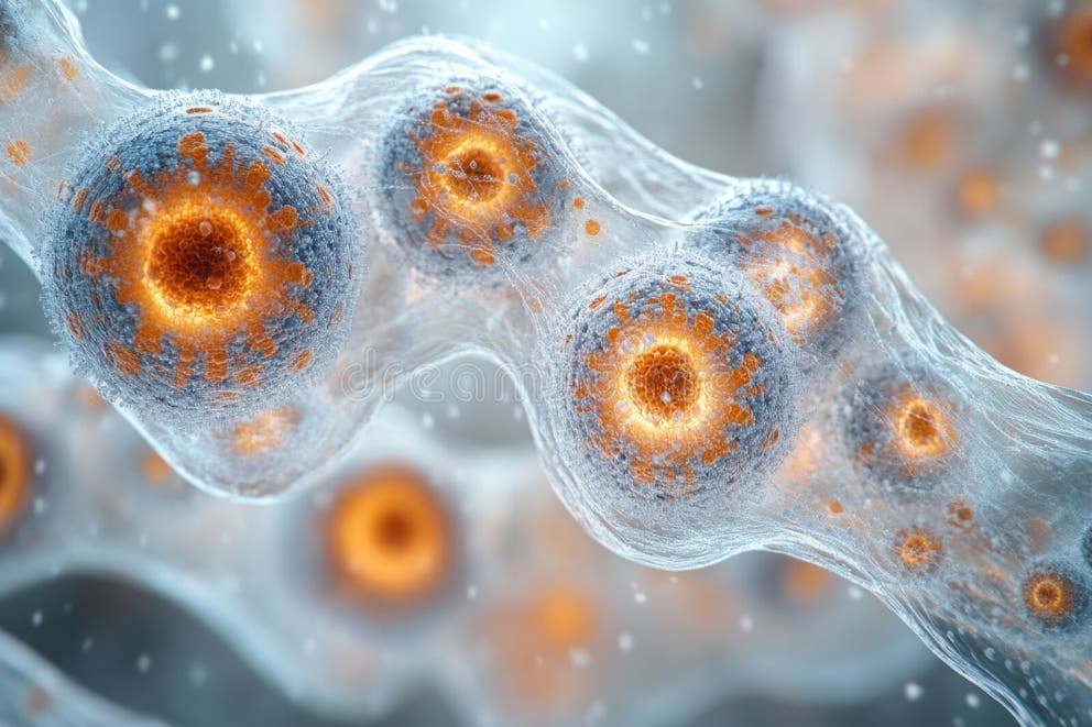 Microscopic View of a Single Cell within a Cell Wall, Showing Details ...