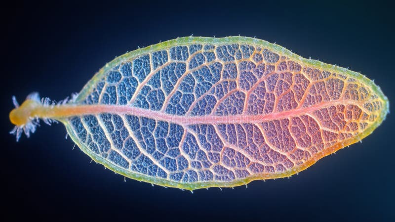 Microscopic View of a Single Plants Leaf Veins Stock Illustration ...