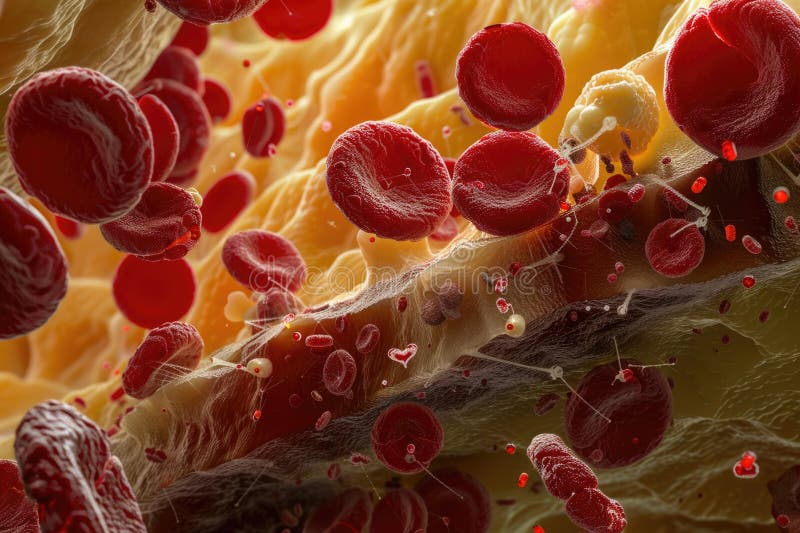 A Microscopic View of a Single Red Blood Cell Stock Photo - Image of ...