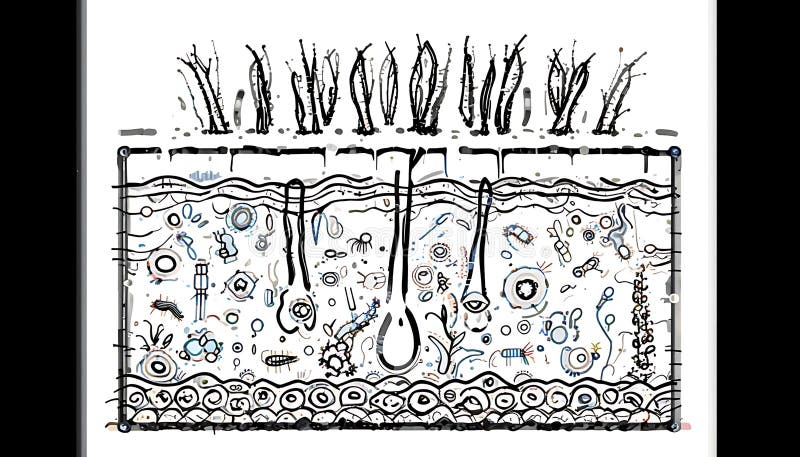 Microscopic View of Skin Microbiome, Diverse Bacteria, Fungi, and Other ...