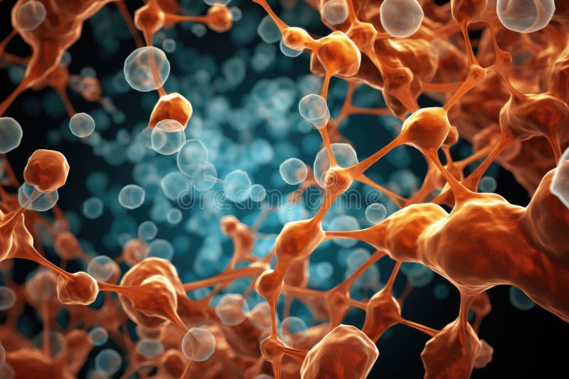 Microscopic View of Skincare Cream with Molecular Structure ...