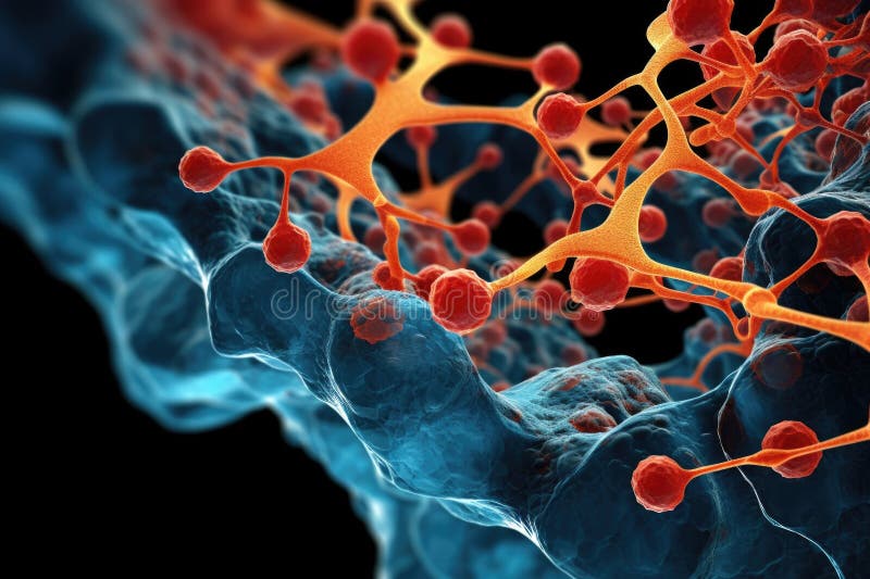 Microscopic View of Skincare Cream with Molecular Structure ...