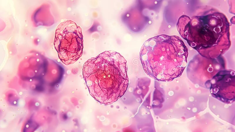 A Microscopic View of a Smear with Red and White Cells Clearly ...