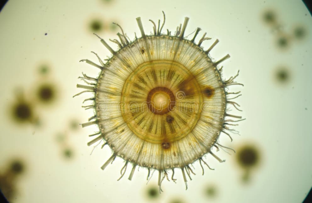 Microscopic View of Soil Microbe Organism Featuring Circular Structure ...
