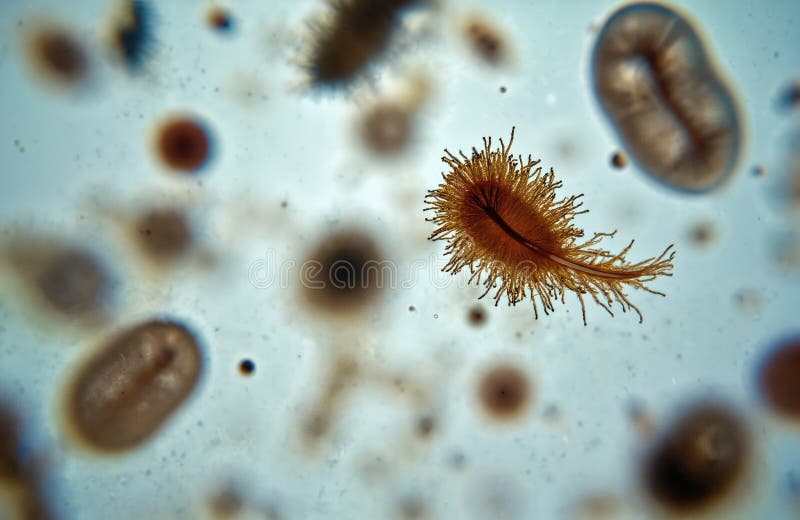 Microscopic View Soil Microorganisms Nematode, Microarthropods ...