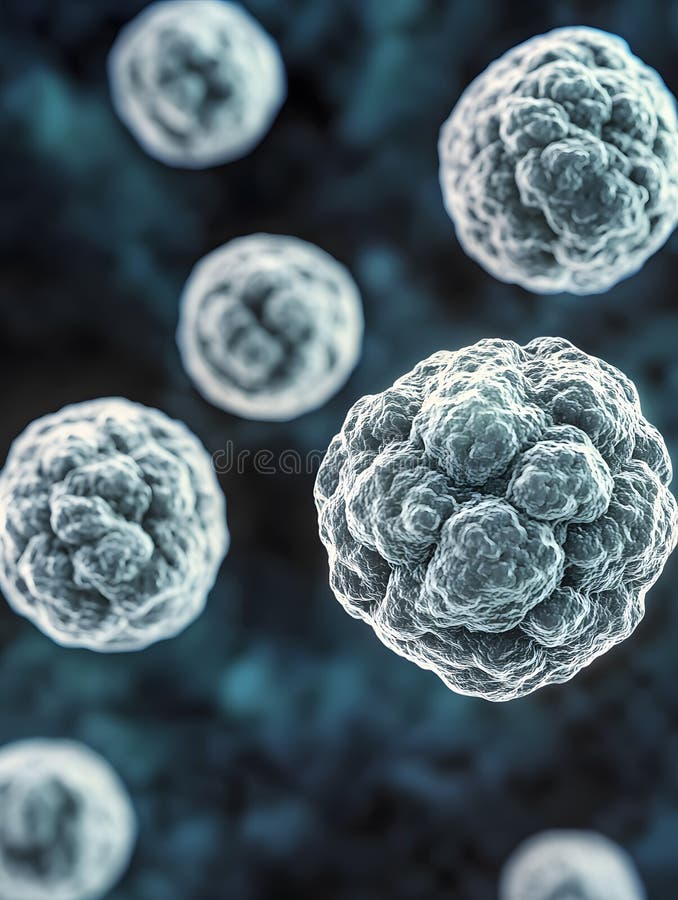 Microscopic View of Spherical Bacteria Cells Stock Illustration ...