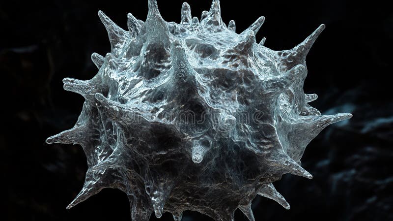Microscopic View of a Spiky, Grey, Cell-like Structure Stock ...