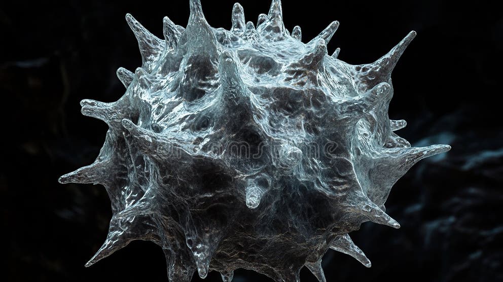 Microscopic View of a Spiky, Grey, Cell-like Structure Stock ...