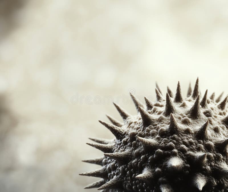 Microscopic View of Spiky Pollen Grain Showcasing Intricate Surface ...