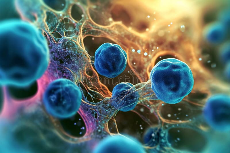 Microscopic View Stem Cells Stock Illustration - Illustration of stem ...