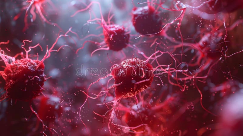 A Microscopic View of Stem Cells Transforming into Red Cells Stock ...