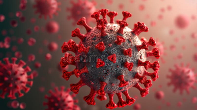 Microscopic View of the Structure of the Coronavirus Covid-19 with Red ...