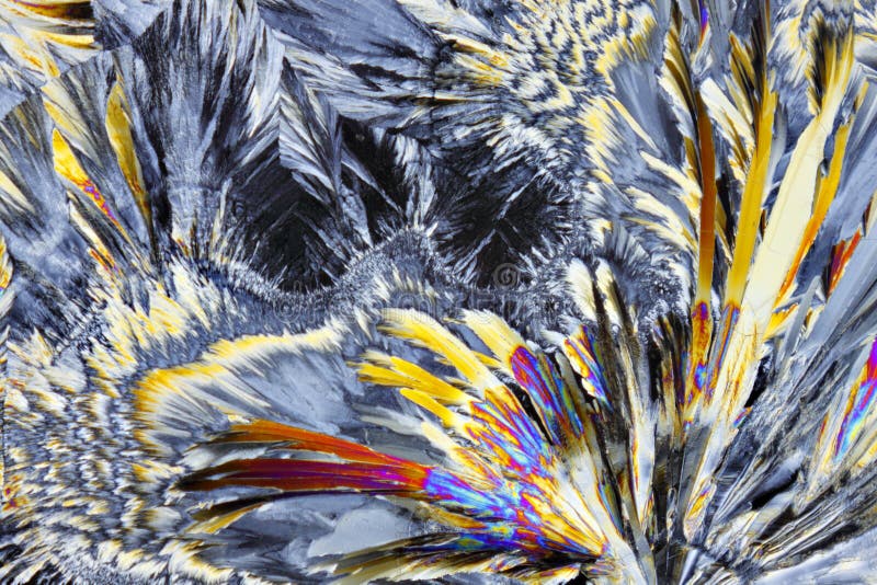 Microscopic View of Sucrose Crystals in Polarized Light Stock Image ...