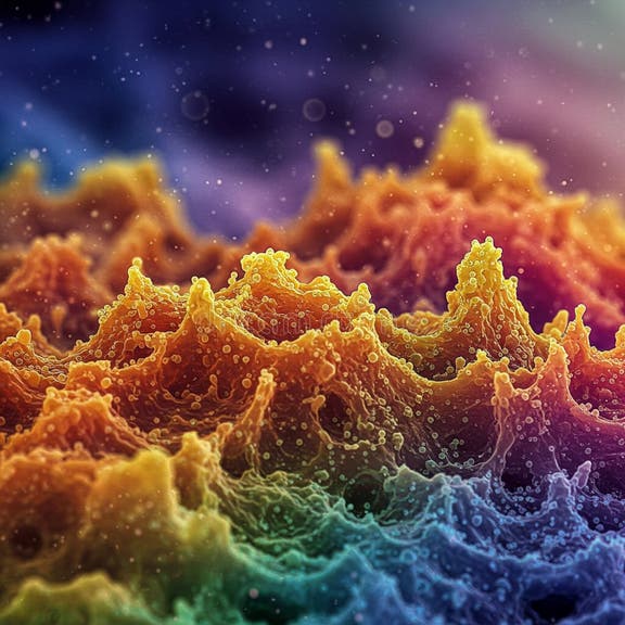 Microscopic View of a Textured Surface Resembling a Landscape of ...