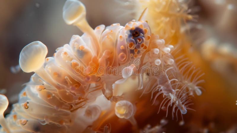 A Microscopic View of a Tiny Sea Creature Covered in Sticky Brown Algae ...