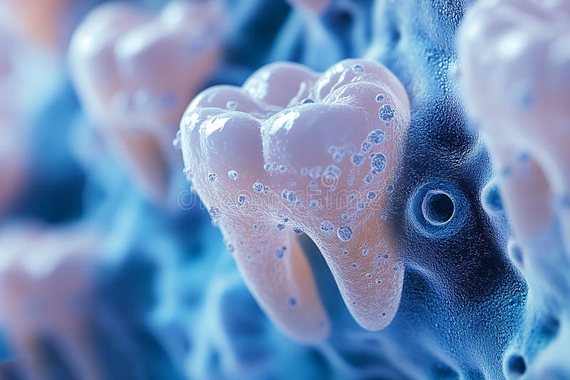 Microscopic View of Tooth Enamel and Gum Tissue Stock Illustration ...