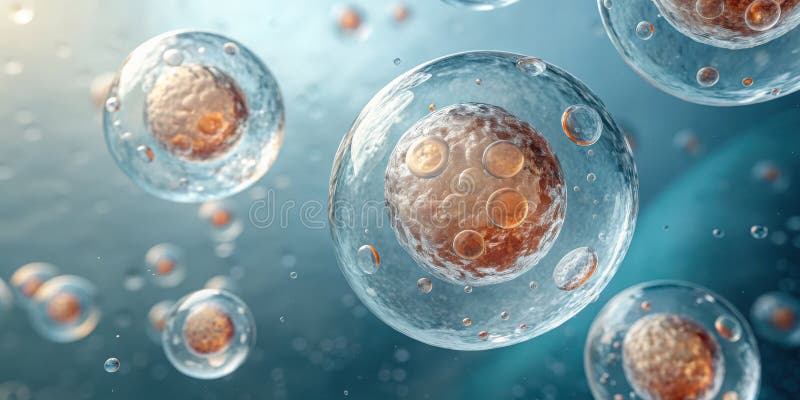 Microscopic View of Transparent Biological Cells Under Soft Light in ...