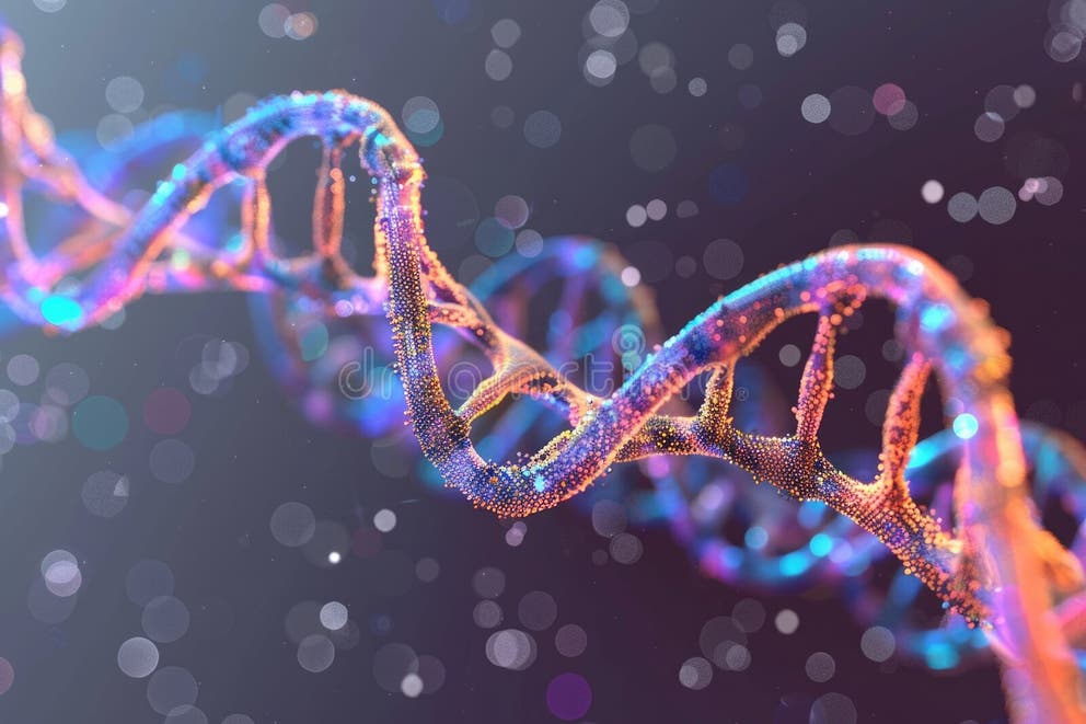 A Microscopic View of Two Complementary DNA Strands Coiled Together ...