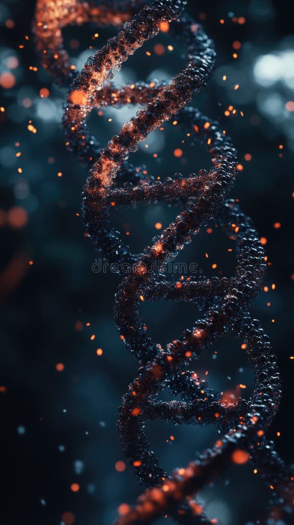 Microscopic View of Two Complementary Strands of DNA Helix Stock Image ...